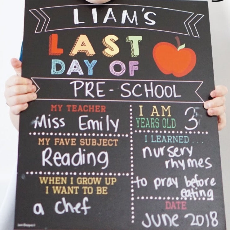 Reusable First & Last Day of School Color Sign (Apple) by Love Designs ...