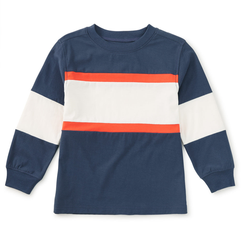 Colorblock Rugby Top - Naval Blue by Tea Collection – Pacifier Kids ...