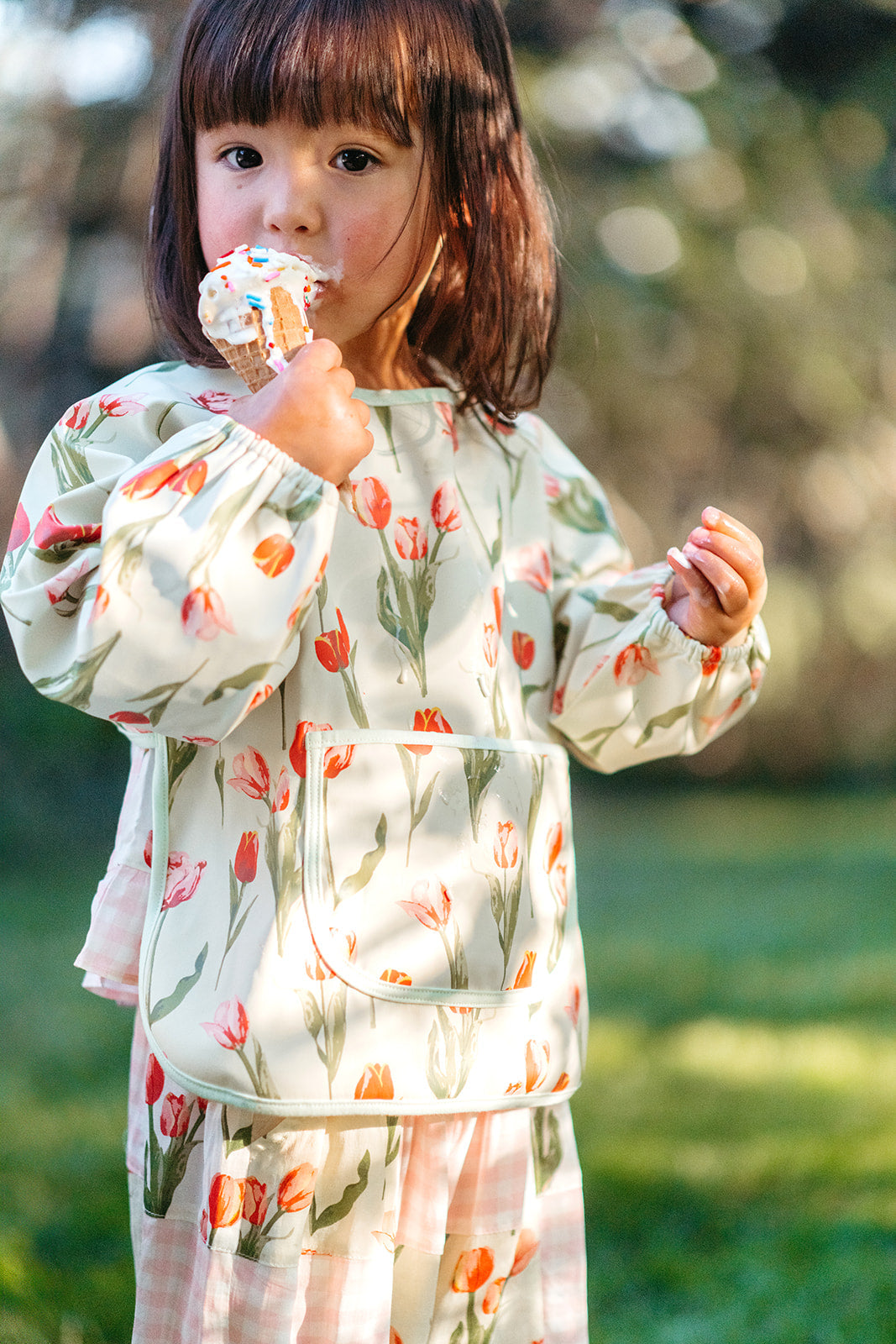 Long Sleeve Pocket Bib (6-24M) - Strawberry by Milkbarn – Pacifier Kids ...