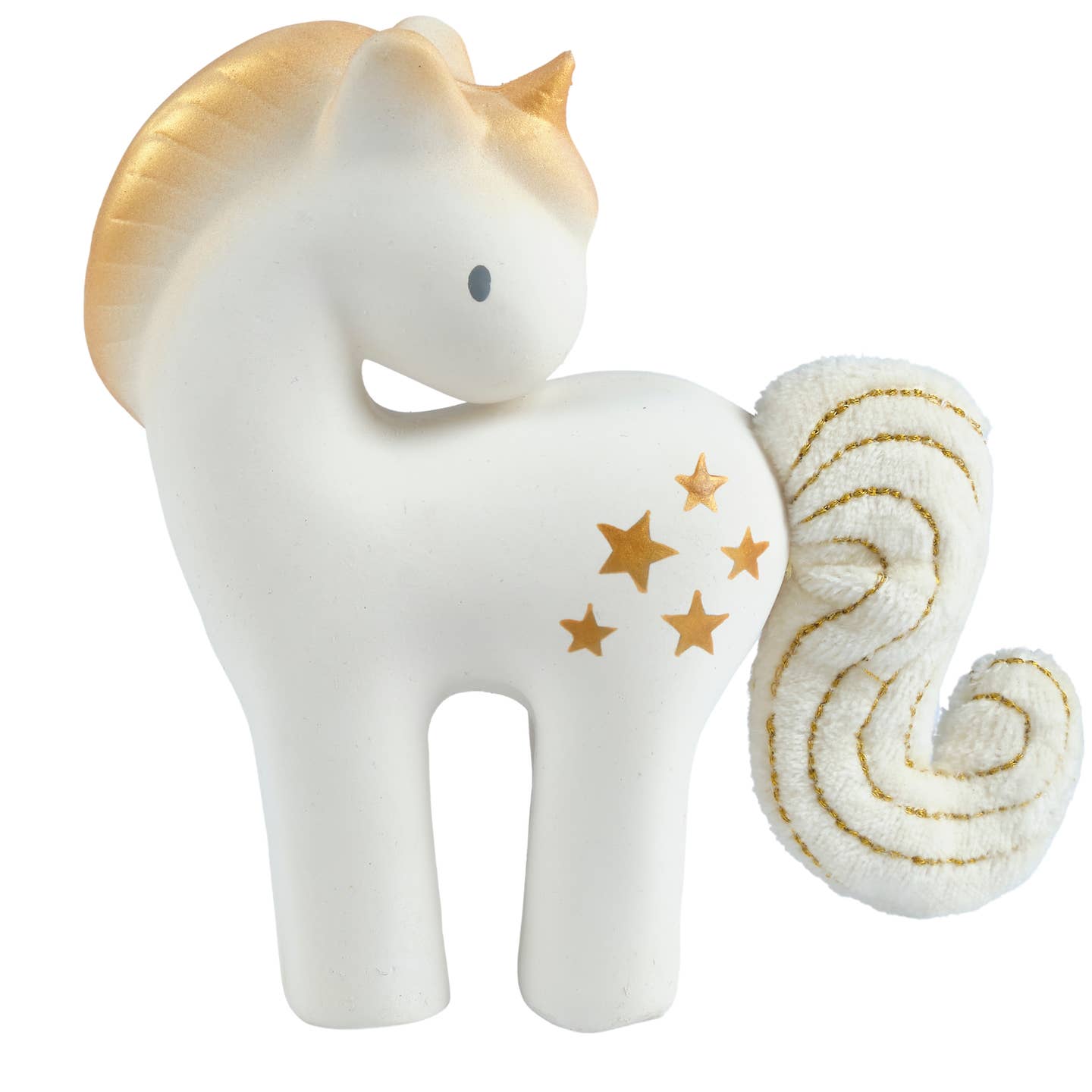 Shining Stars Unicorn Natural Rubber Rattle with Crinkle Wings by Tiki ...