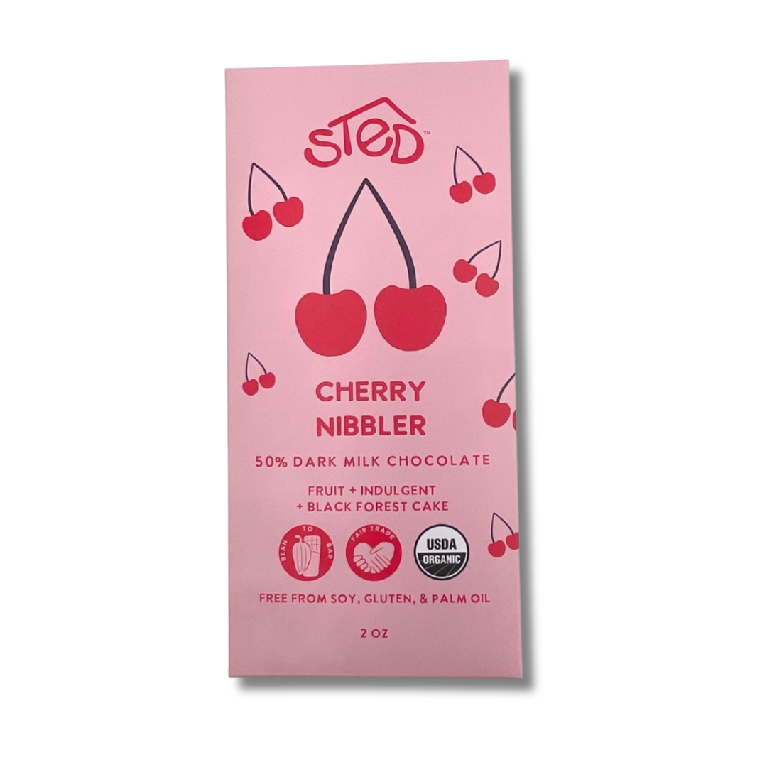 2oz Cherry Nibbler Chocolate Bar - by Sted Foods – Pacifier Kids Boutique