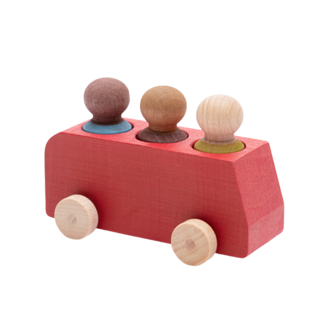 Bus with Figures - Red by Lubulona – Pacifier Kids Boutique
