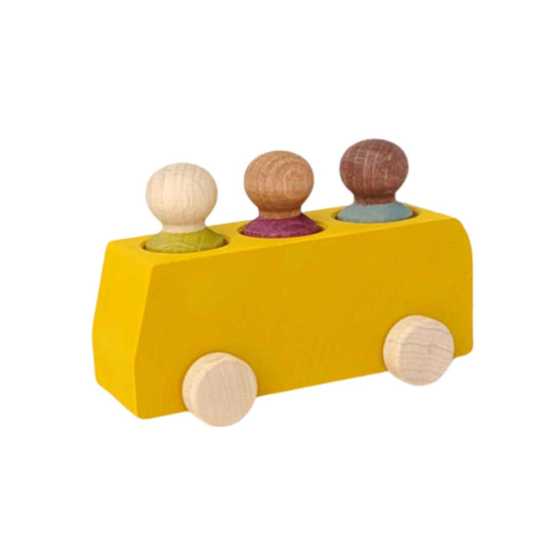 Bus with Figures - Yellow by Lubulona – Pacifier Kids Boutique