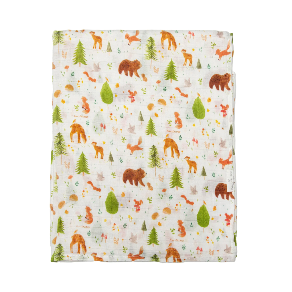 Luxe Muslin Swaddle - Forest Friends by Loulou Lollipop – Pacifier Kids ...