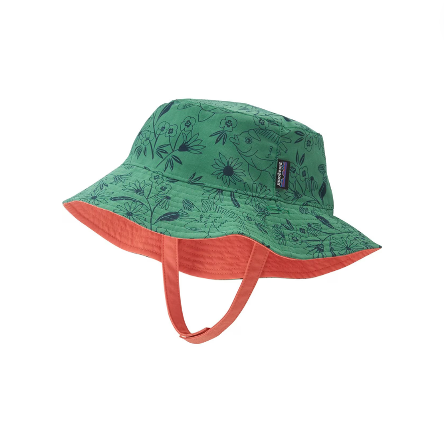 Baby Sun Bucket Hat - Los Garibaldi Gather Green by Patagonia ...