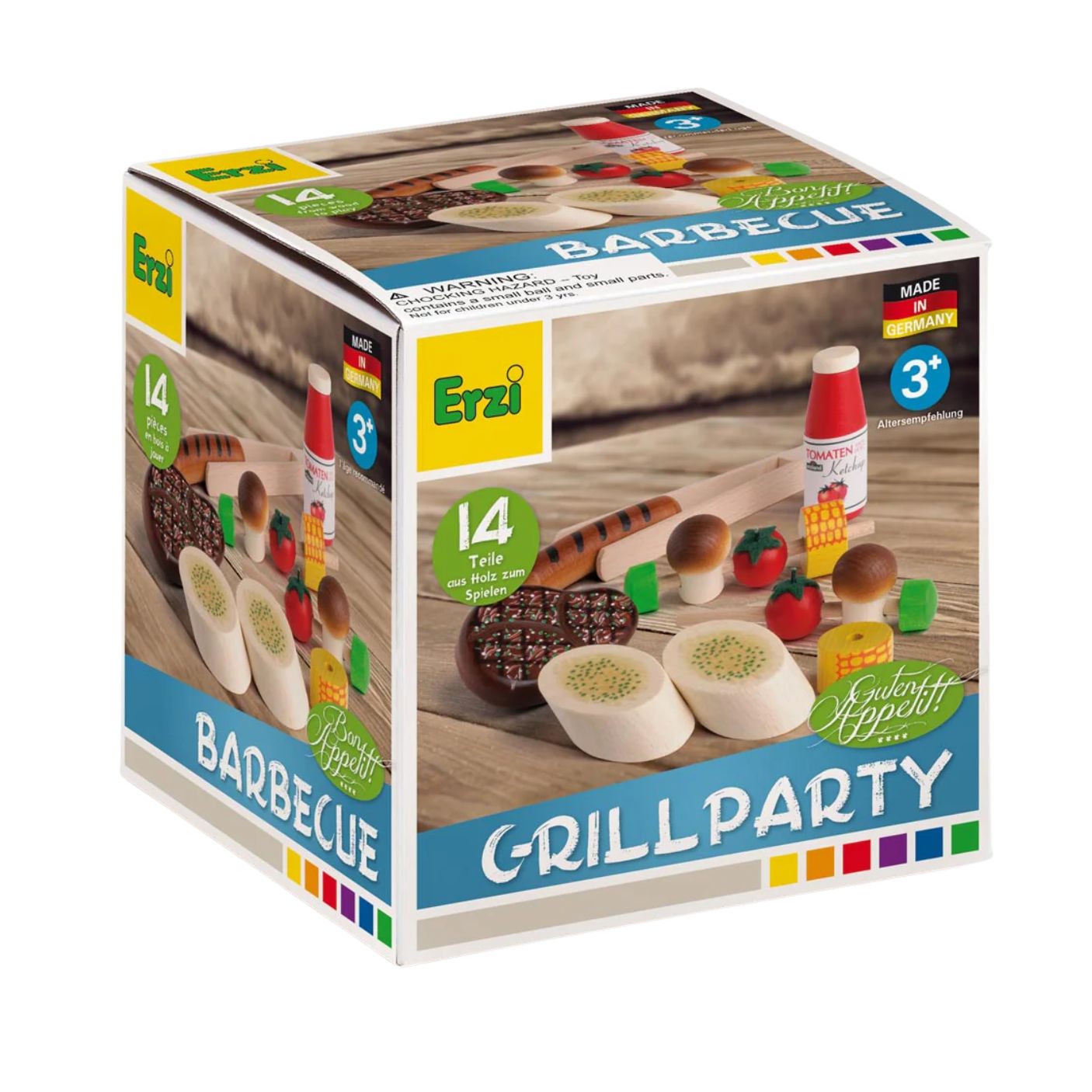 Grill Party Wooden Play Food Set (14 Pieces) by Erzi – Pacifier Kids ...