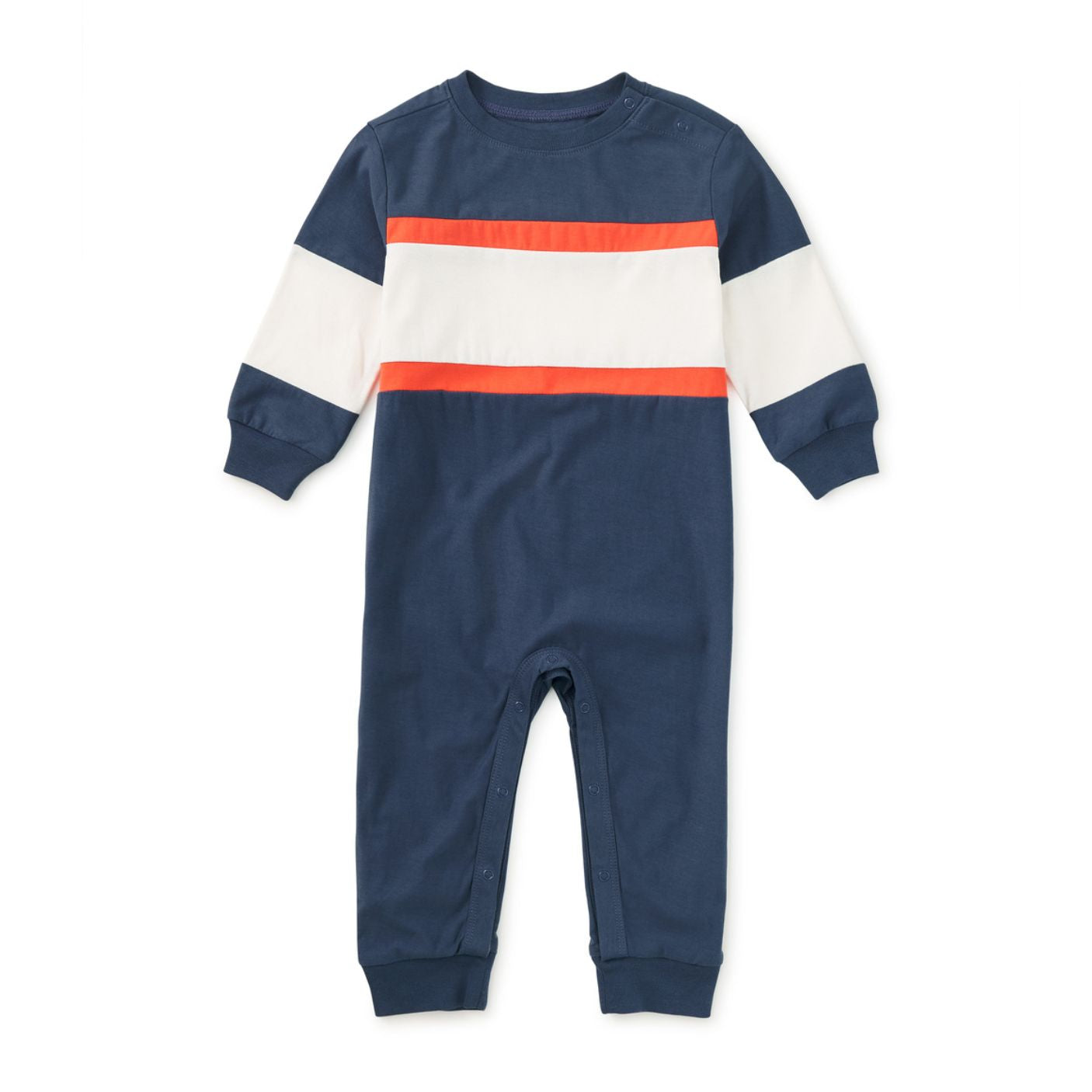 Colorblock Rugby Baby Romper - Naval Blue by Tea Collection – Pacifier ...