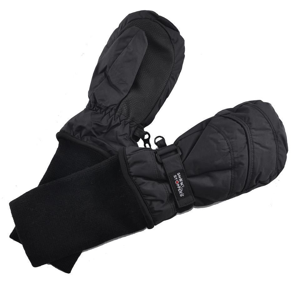 Waterproof Stay-On Mittens - Black by SnowStoppers – Pacifier Kids Boutique