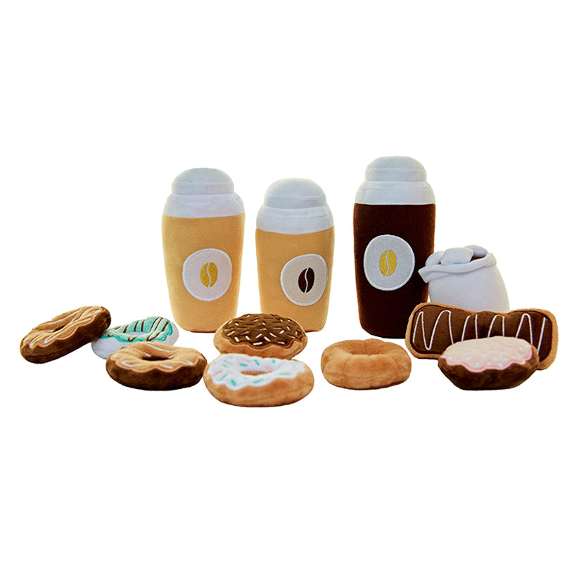 Plush Donuts & Coffee Set by Wonder & Wise – Pacifier Kids Boutique